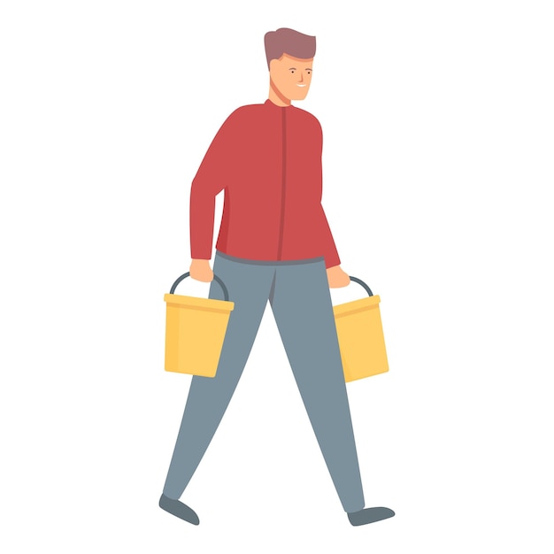 Hardworking Delivery Person Carrying Heavy Buckets | Jiffy Designs