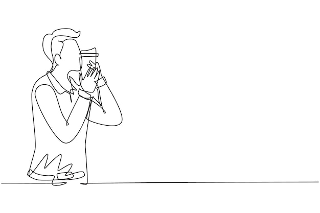 Minimalist Line Art of Person Capturing Moment on Camera | Jiffy Designs