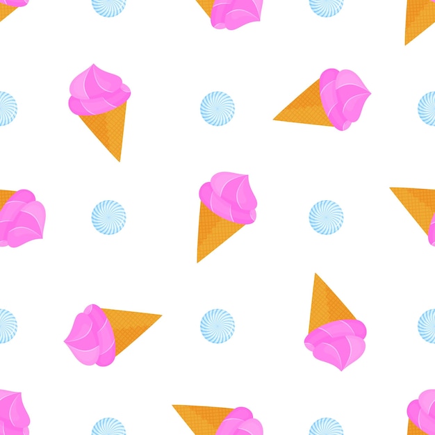 Vibrant Geometric Ice Cream Cone and Dot Pattern | Jiffy Designs