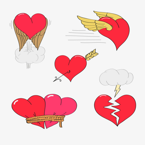 Set Of Funny Hearts | Jiffy Designs