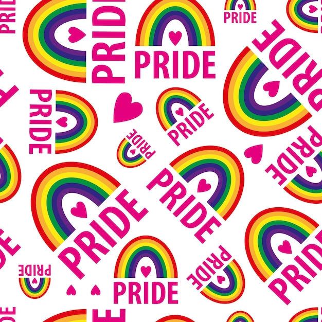 Vibrant Rainbow-Themed LGBTQ+ Pride Pattern with Hearts | Jiffy Designs