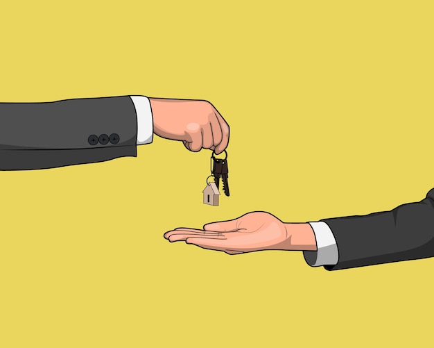 Businessman Handing Over Keys to Outstretched Hand | Jiffy Designs