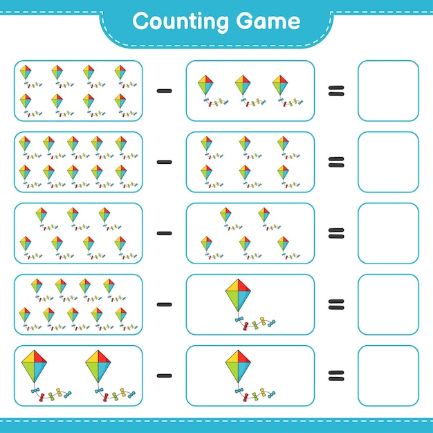 Vibrant Kites Counting Game for Children | Jiffy Designs