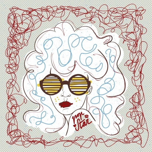 Stylized Cloud Portrait with Sunglasses and 'Mia Dosha' Text | Jiffy ...