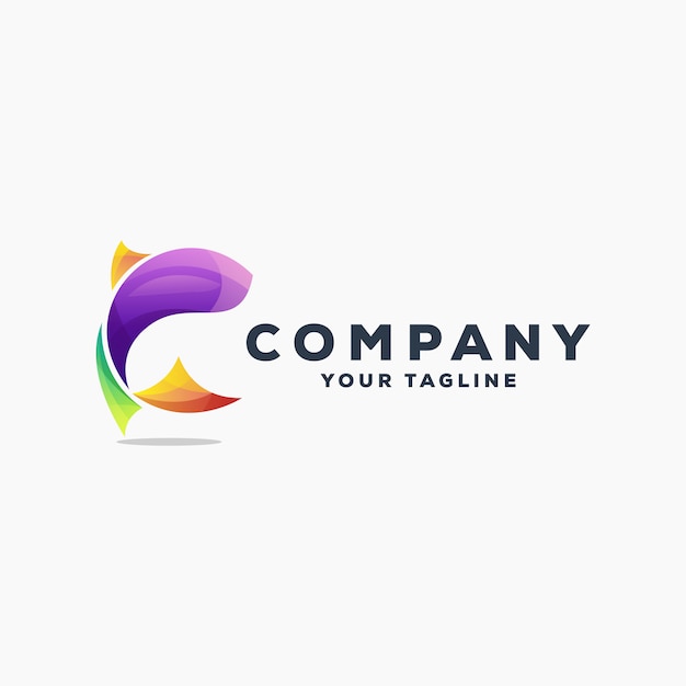 Vibrant Curved C-Shaped Logo Design with Gradient Colors | Jiffy Designs