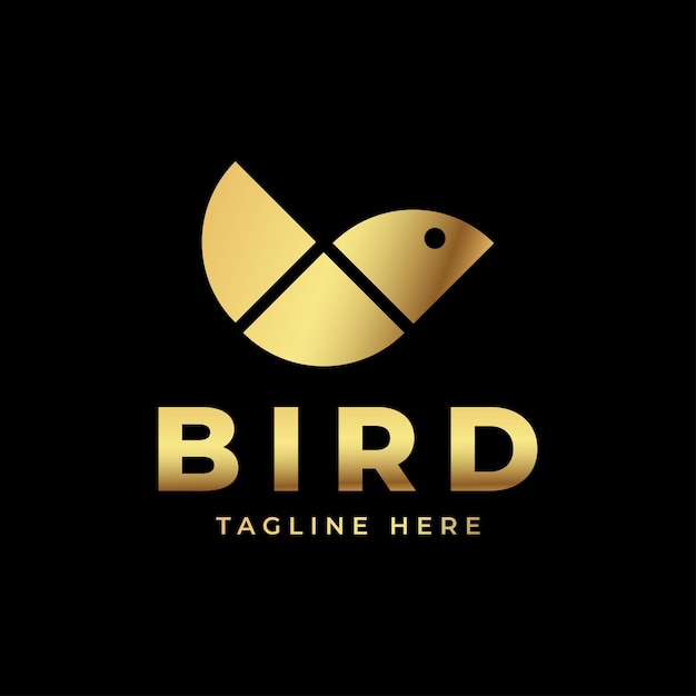 Elegant Golden Bird Emblem with Minimalist Flair | Jiffy Designs