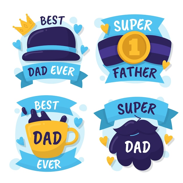Vibrant Father's Day Badge Collection Celebrating Dads | Jiffy Designs