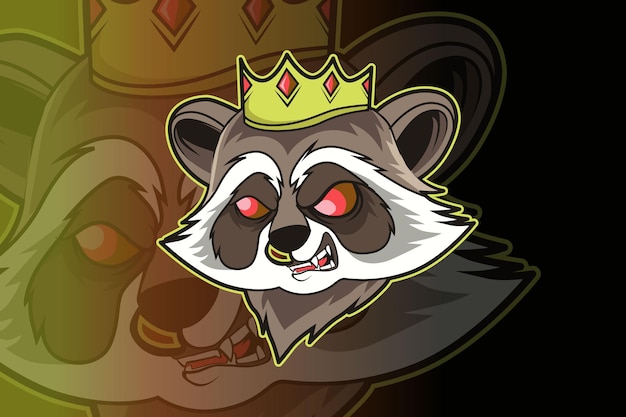 Regal Raccoon Mascot with Glowing Crown | Jiffy Designs