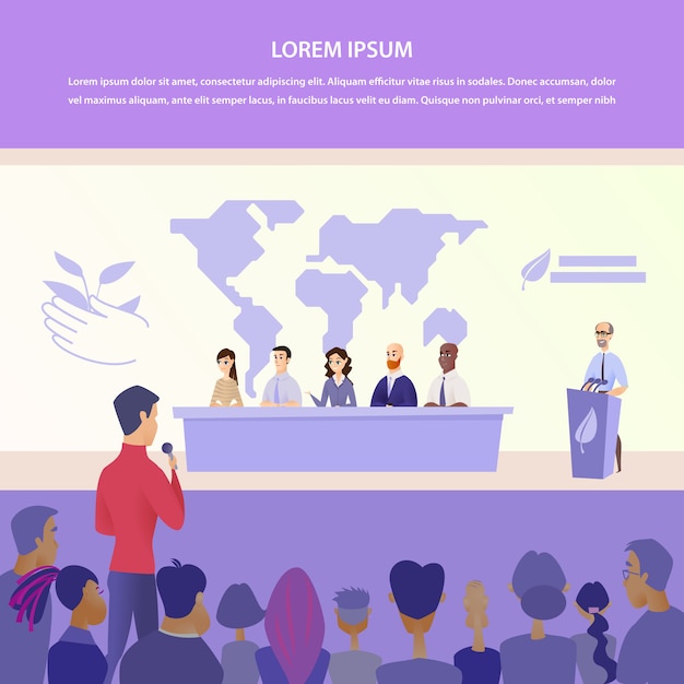 Corporate Event or Conference Illustration with World Map | Jiffy Designs