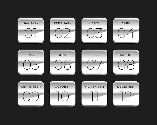 Elegant Monochrome Calendar with Minimalist Date Displays | Jiffy Designs