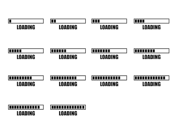 Minimalist Black and White Loading Icon Set | Jiffy Designs