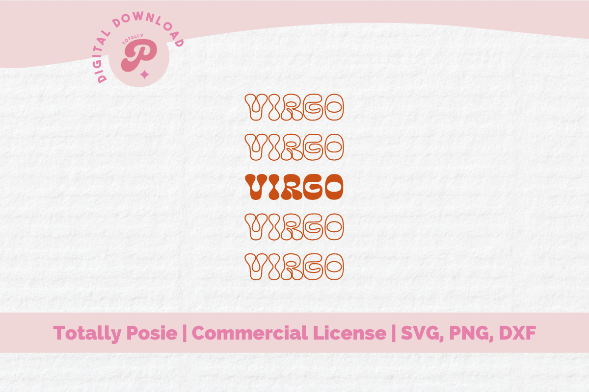 'Virgo' Retro-Inspired Typography with Rounded Bubble Letters in Bold ...