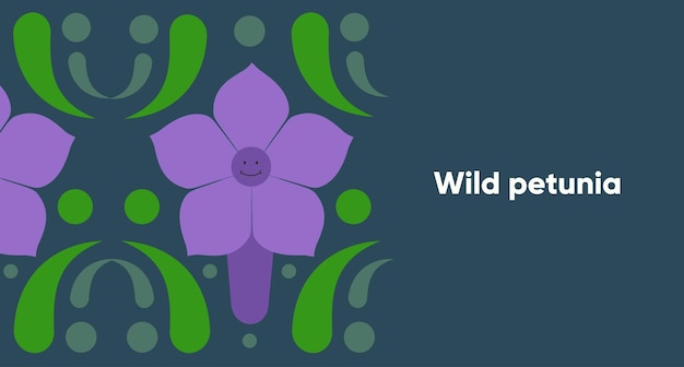 Stylized Floral Design with Wild Petunia Text Accent | Jiffy Designs