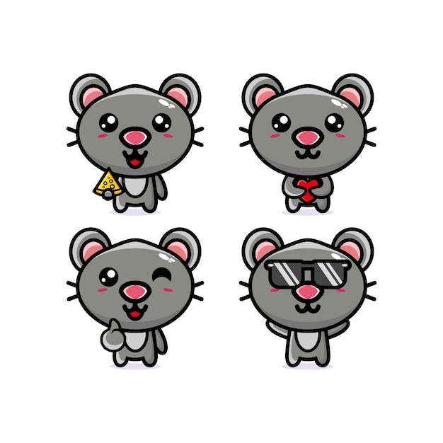 Adorable Cartoon Mice with Bows and Accessories | Jiffy Designs