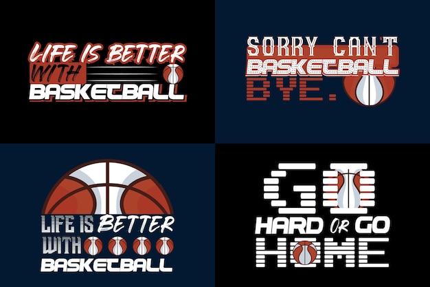 Vibrant Basketball-Themed Graphic Collection with Motivational Slogans ...