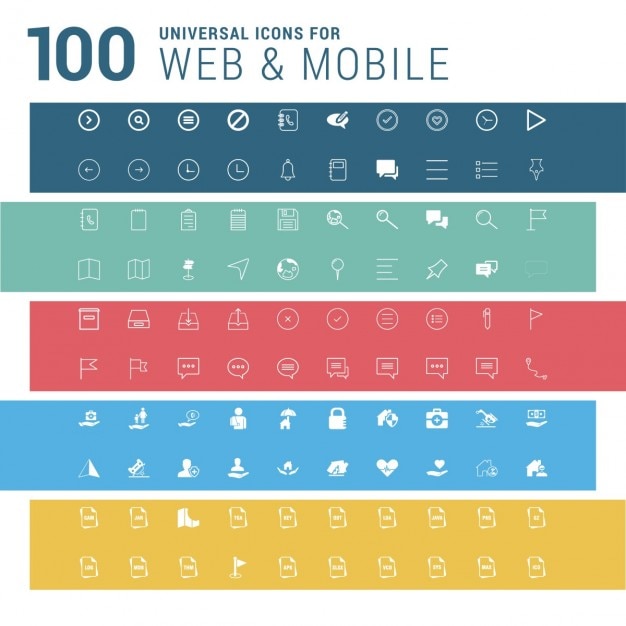 Versatile Icon Set with Colorful Pictograms for Digital Applications ...
