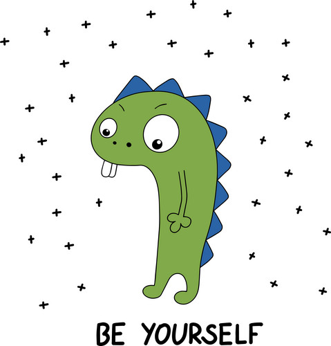 Beautiful Bright Print. Monster With Funny Inscription. Vector ...
