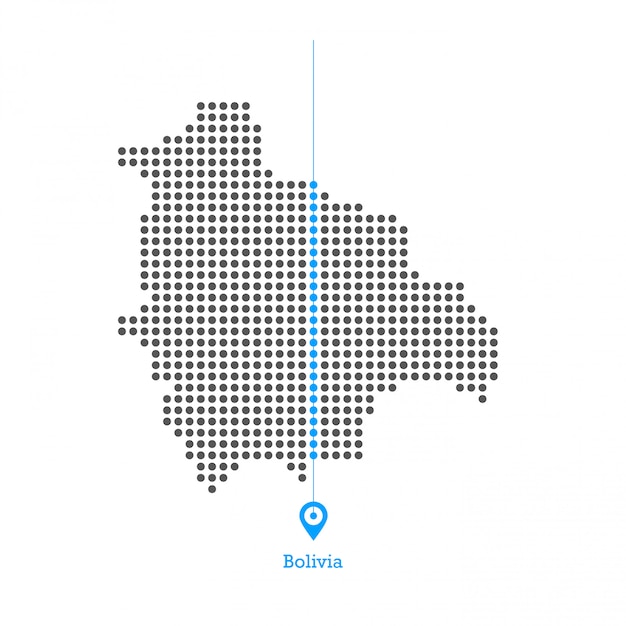 Stylized Dot Map of Bolivia Highlighting Capital City | Jiffy Designs