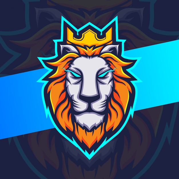 Majestic Lion King Mascot Emblem with Crown | Jiffy Designs