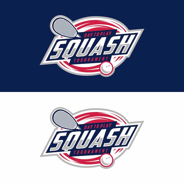 Vibrant Squash Sports Logo with Racket and Ball | Jiffy Designs