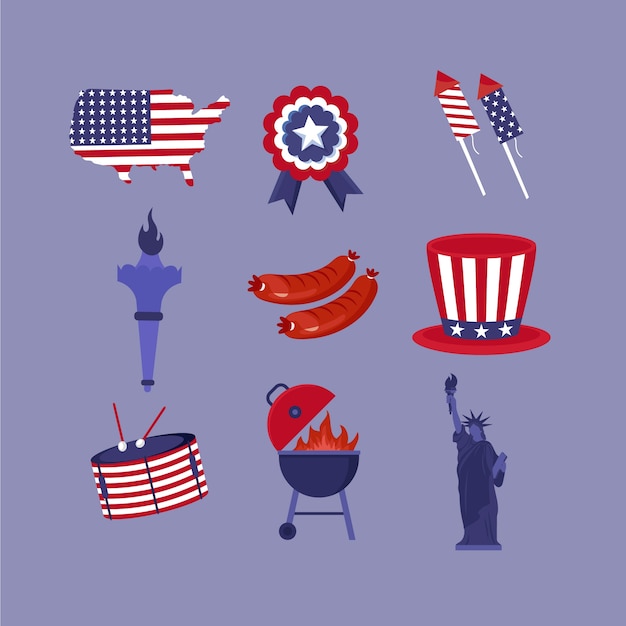 Patriotic American Symbols and Icons Celebration Collection | Jiffy Designs