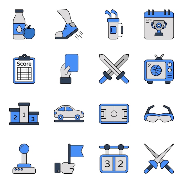 Diverse Sports and Fitness Equipment Icons for Versatile Applications ...