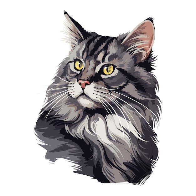 Majestic Feline Portrait: A Captivating Maine Coon Cat | Jiffy Designs