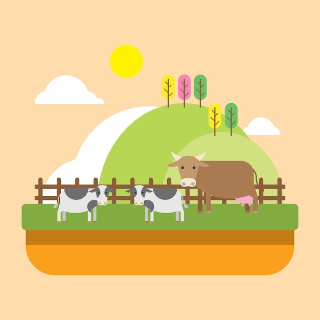Whimsical Farm Scene with Goats and Rolling Hills | Jiffy Designs