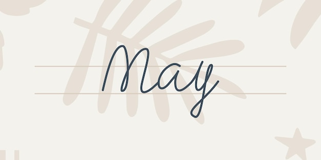 Elegant Calligraphic 'May' Text on Soft Beige Background | Jiffy Designs