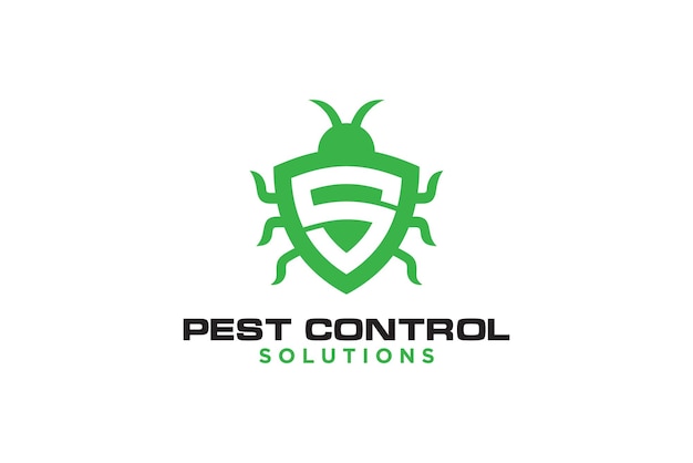 Green Shield Pest Control Logo with Insect Silhouette | Jiffy Designs