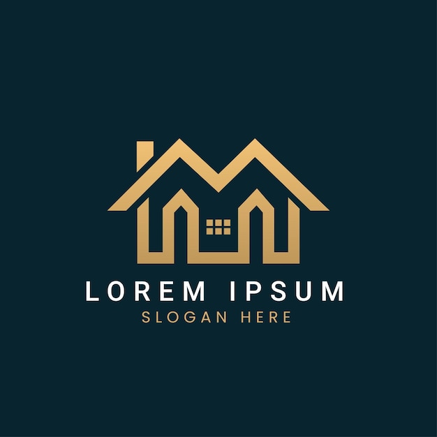 Elegant Golden Home Icon with Minimalist House Silhouette | Jiffy Designs