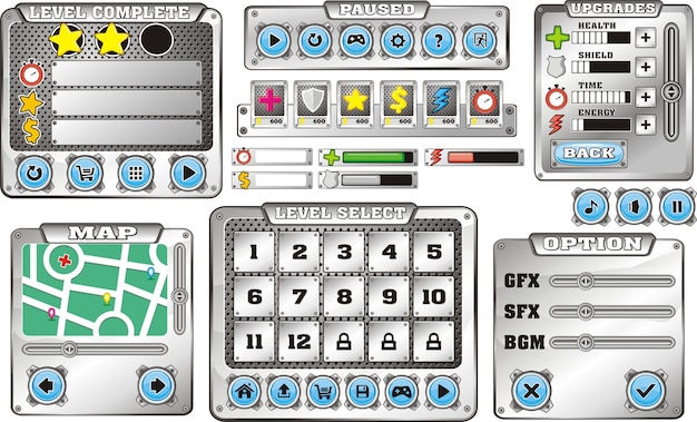 Vibrant Video Game User Interface Elements Collection | Jiffy Designs