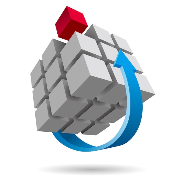 Innovative Cube Design with Directional Arrow | Jiffy Designs