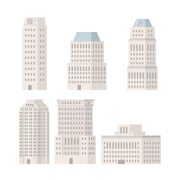 Minimalist Cityscape with Diverse High-Rise Buildings | Jiffy Designs