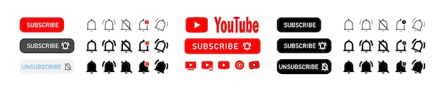 Diverse YouTube Subscribe and Unsubscribe Icon Collection | Jiffy Designs