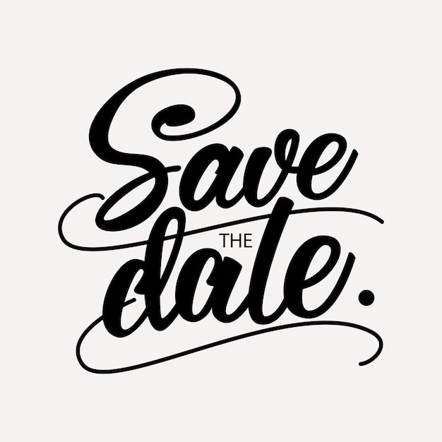 Elegant Cursive Save the Date Typographic Announcement | Jiffy Designs