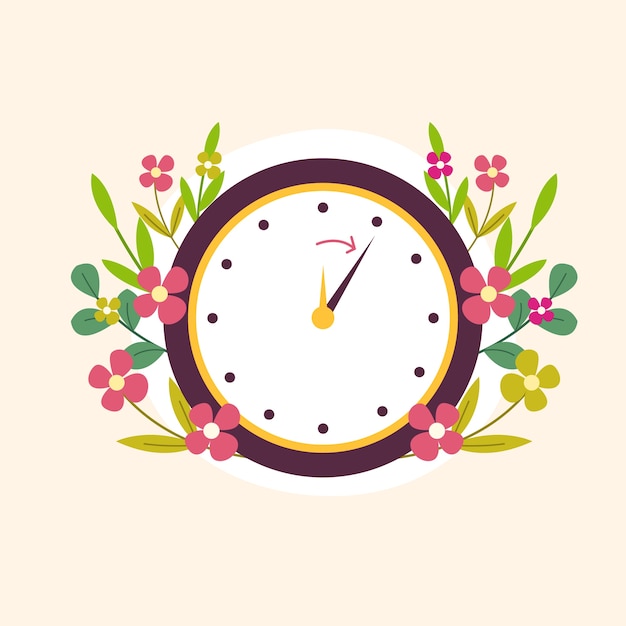 Vibrant Floral Clock Illustration with Colorful Blooms | Jiffy Designs