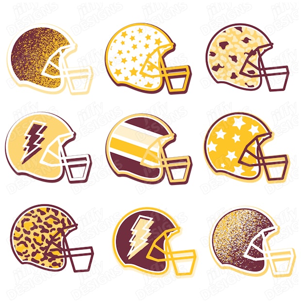 Flavorful Football Helmets Featuring Vibrant Patterns and Tasty ...