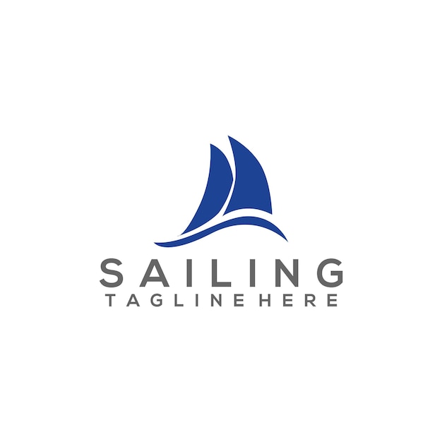 Elegant Blue Sailing Vessel Silhouette Logo | Jiffy Designs