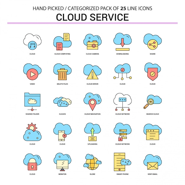 Diverse Collection of Cloud Service Icons for Versatile Branding ...