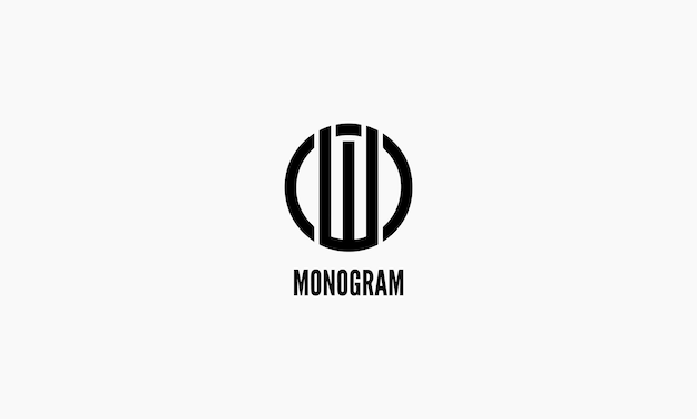 Minimalist Monogram with Overlapping Initials in Circle | Jiffy Designs