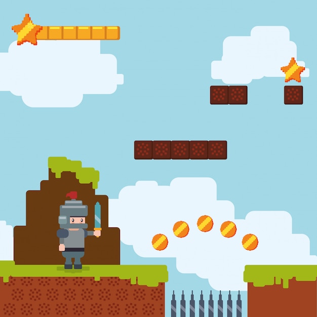 Adventurous Pixel Hero Navigates Whimsical Landscape | Jiffy Designs