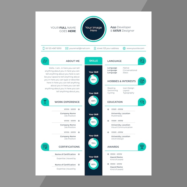Elegant Circular Resume with Detailed Career Highlights | Jiffy Designs
