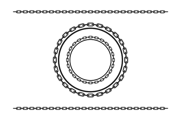 Intertwined Circular Chains in Monochrome Minimalist Design | Jiffy Designs