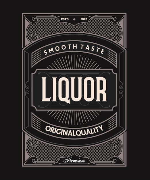 Vintage Liquor Label with Ornate Design | Jiffy Designs