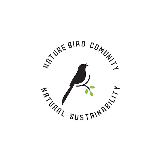 Nature-inspired Bird Community Logo with Sustainable Motto | Jiffy Designs