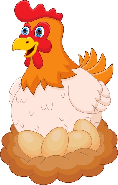 Vibrant cartoon chicken hatching from an egg illustration | Jiffy Designs