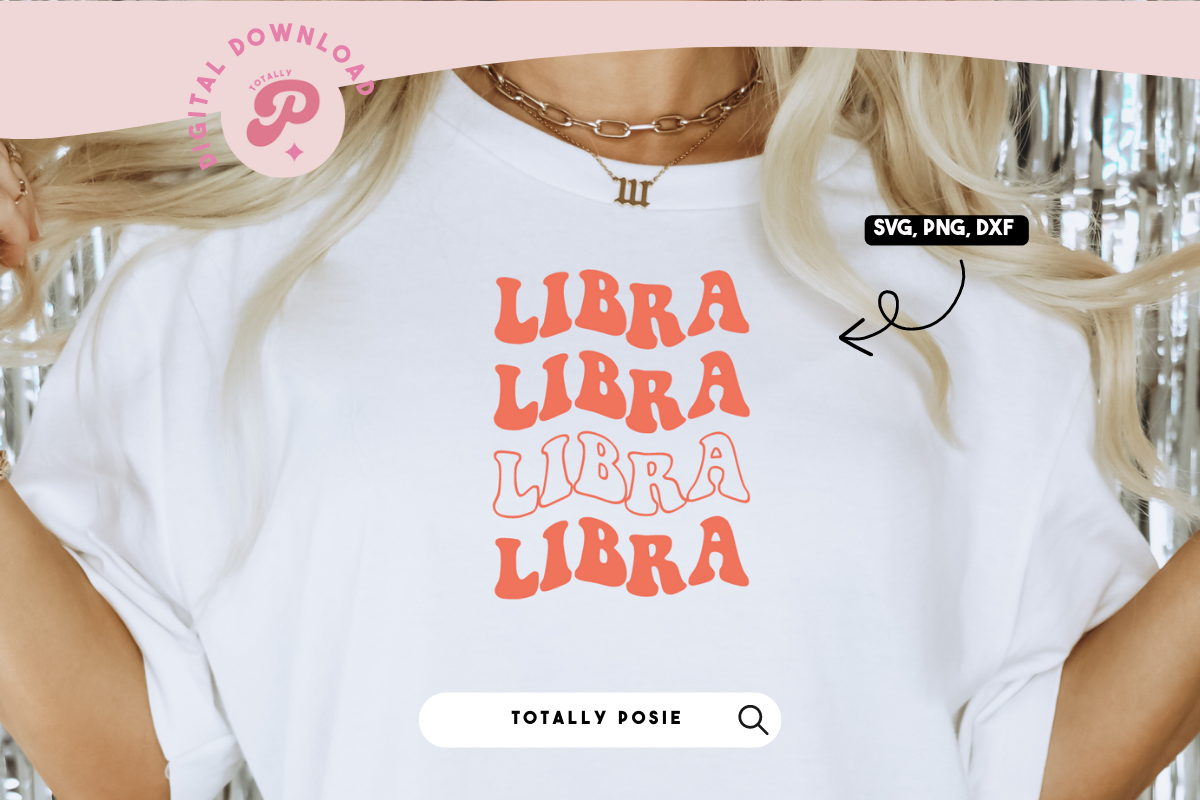 'Libra' Groovy Retro Typography in Coral Hues with Varied Styles | Jiffy Designs