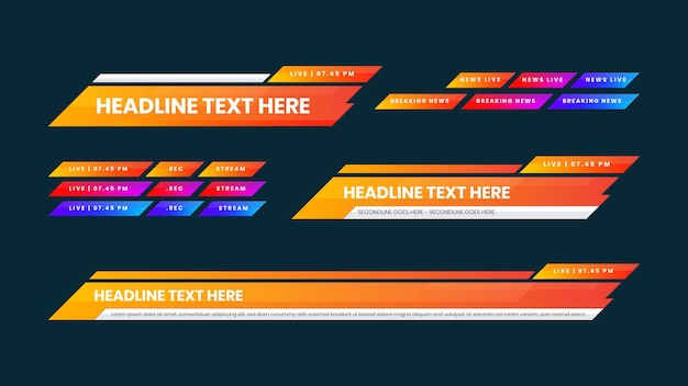 Vibrant Overlapping Banners with Colorful Text Overlays | Jiffy Designs