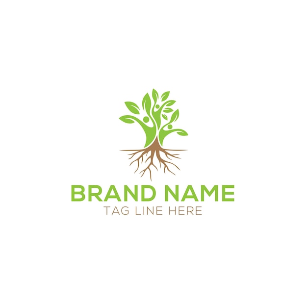 Vibrant Nature-Inspired Emblem with Flourishing Leaves and Roots ...